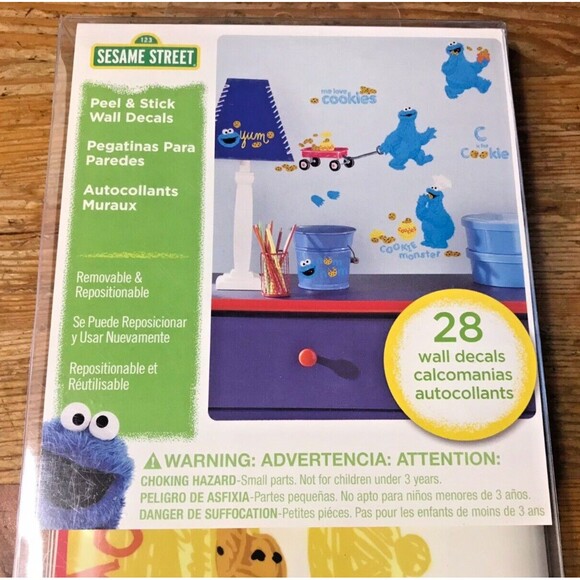 York Wallcoverings | Accents | Cookie Monster Peel And Stick Wall ...